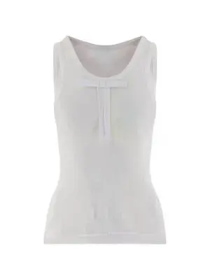 ALAINPAUL Ribbed Bow-detail Vest Top