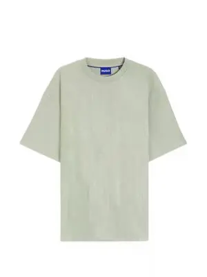 Hugo Waffle-structure T-shirt In A Cotton Blend - Neutrals