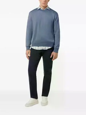 Paul & Shark Crew-neck Contrast-trim Sweater - Blue