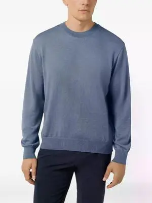 Paul & Shark Crew-neck Contrast-trim Sweater - Blue