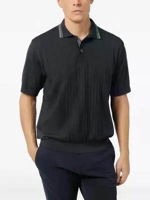 Paul & Shark Ribbed Striped-detail Polo Shirt