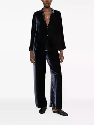 WHYCI Velvet Long-sleeve Pyjama Shirt