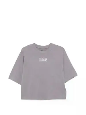 NEW BALANCE Trackside Logo-embroidery Cropped T-shirt