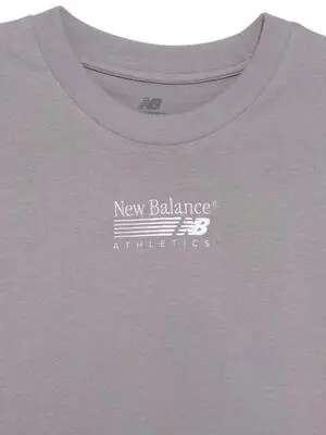 NEW BALANCE Trackside Logo-embroidery Cropped T-shirt