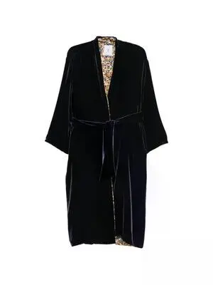 WHYCI Belted Velvet Dressing Gown