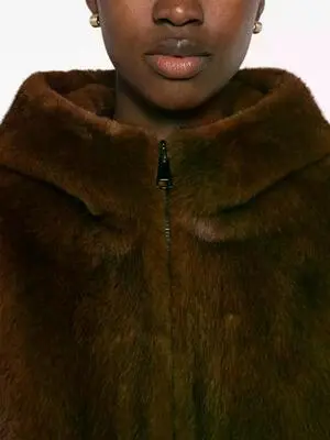 LOU ANDREA Hooded Faux-fur Coat