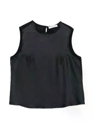 WHYCI Satin-finish Sleeveless Blouse - Blue