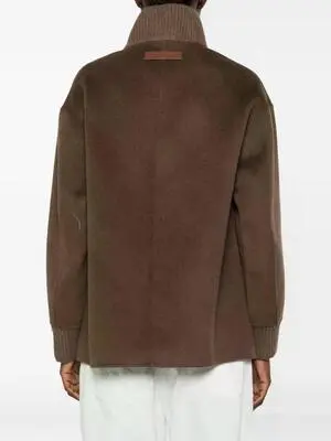 LOU ANDREA Ribbed-trim Flap-pocket Jacket
