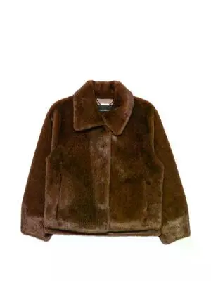 LOU ANDREA Collared Faux-fur Jacket