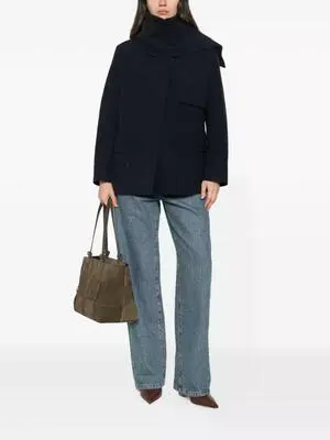 WHYCI Scarf-detail Flap-pocket Coat