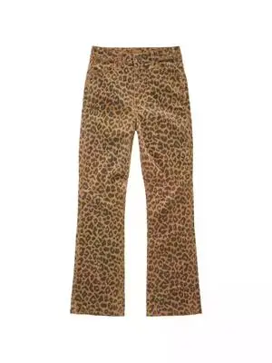 MOTHER The Hustler Flood Leopard-print Jeans