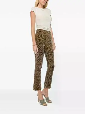 MOTHER The Hustler Flood Leopard-print Jeans