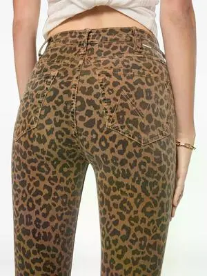 MOTHER The Hustler Flood Leopard-print Jeans