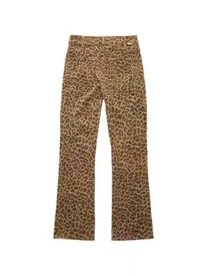 MOTHER The Hustler Flood Leopard-print Jeans