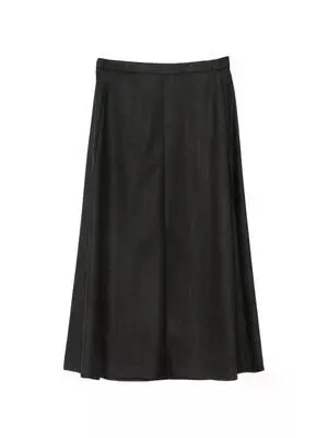 WHYCI Elasticated-waist Flared Midi Skirt