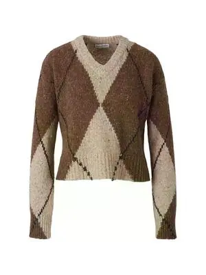 Altuzarra Parish Argyle-knit V-neck Sweater - Brown