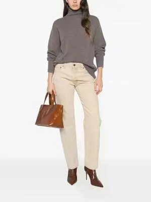WHYCI High-neck Ribbed-trim Sweater - Grey