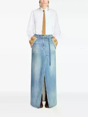 Dries Van Noten Long Denim Skirt