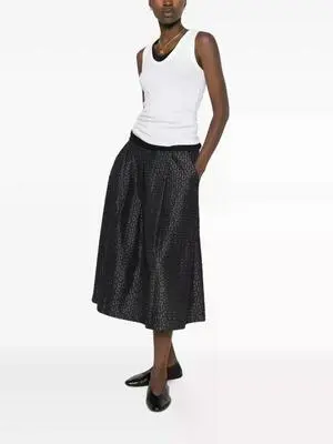 WHYCI Jacquard-woven Pleated Midi Skirt