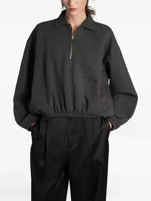 DARKPARK Alva Quarter-zip Elasticated-hem Cropped Sweatshirt