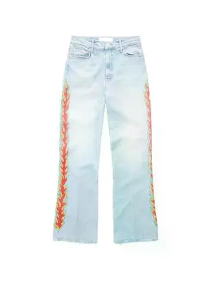 MOTHER The Saloon Sneak Flame-print Jeans
