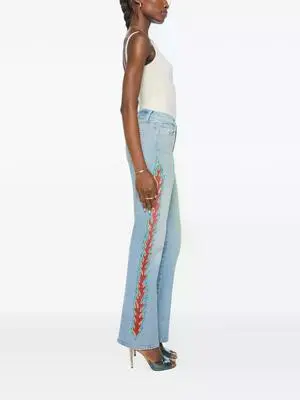 MOTHER The Saloon Sneak Flame-print Jeans