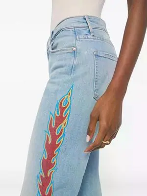 MOTHER The Saloon Sneak Flame-print Jeans