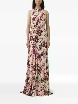 Simkhai Cerin Floral-print Draped Maxi Dress