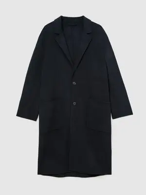 REISS Eclipse Wool-blend Blindseam Relaxed-fit Coat - Navy
