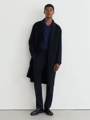REISS Eclipse Wool-blend Blindseam Relaxed-fit Coat - Navy