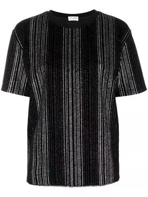 Saint Laurent Metallic Striped T-shirt