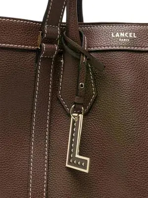 LANCEL Belleville Contrast-stitch Leather Tote Bag - Brown