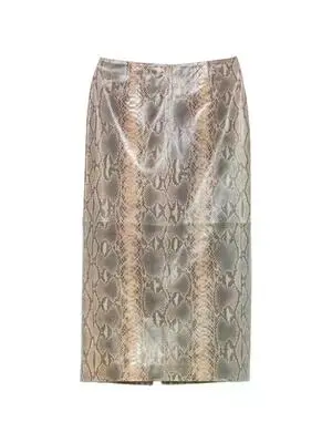 DUCIE Chloe Python-print Midi Skirt