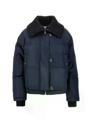 Max Mara Water-repellent Technical Twill Down Jacket Navy