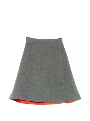 Proenza Schouler Capucine Donegal-knit Midi Skirt - Grey