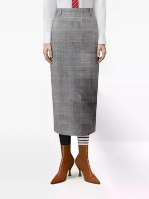 Thom Browne Windowpane Houndstooth-tweed Pencil Midi Skirt