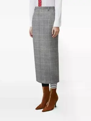 Thom Browne Windowpane Houndstooth-tweed Pencil Midi Skirt