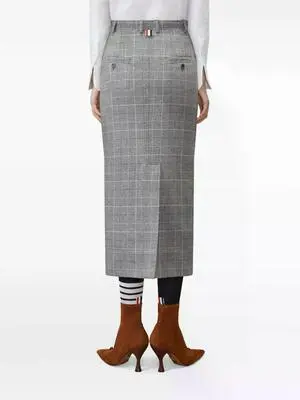 Thom Browne Windowpane Houndstooth-tweed Pencil Midi Skirt
