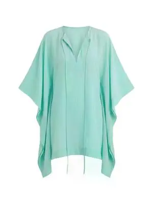 Bondi Born Orta Silk Mini Caftan Dress - Green