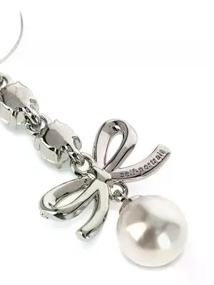 SELF-PORTRAIT Bow Crystal-charm Earrings