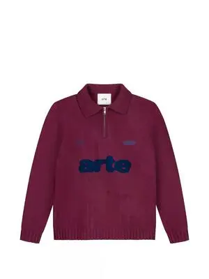 ARTE ANTWERP Logo-embroidered Half-zip Sweater