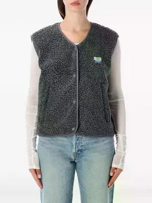 American Vintage Hoktown Fleece Logo-patch Gilet - Grey