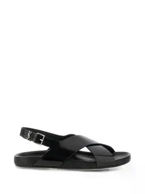 Saint Laurent Helios Sandals In Glazed Leather