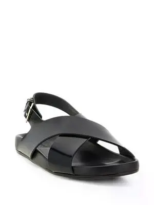 Saint Laurent Helios Sandals In Glazed Leather