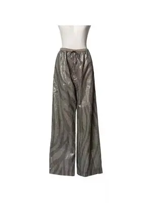 MULLER OF YOSHIOKUBO Dune Metallic-print Wide-leg Trousers - Green
