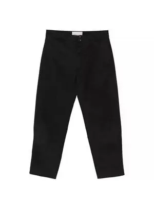 AMI Paris Straight-leg Logo-patch Trousers - Black