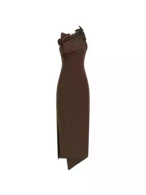 Coperni Asymmetric, Sculptural Gown With Knotted Flower Detailing