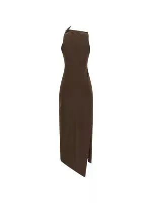 Coperni Asymmetric, Sculptural Gown With Knotted Flower Detailing