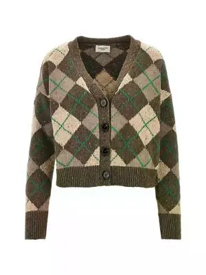Max Mara Argyle-knit Button-up Cardigan