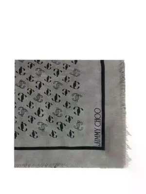 JIMMY CHOO Scarf With Monogram - Grey